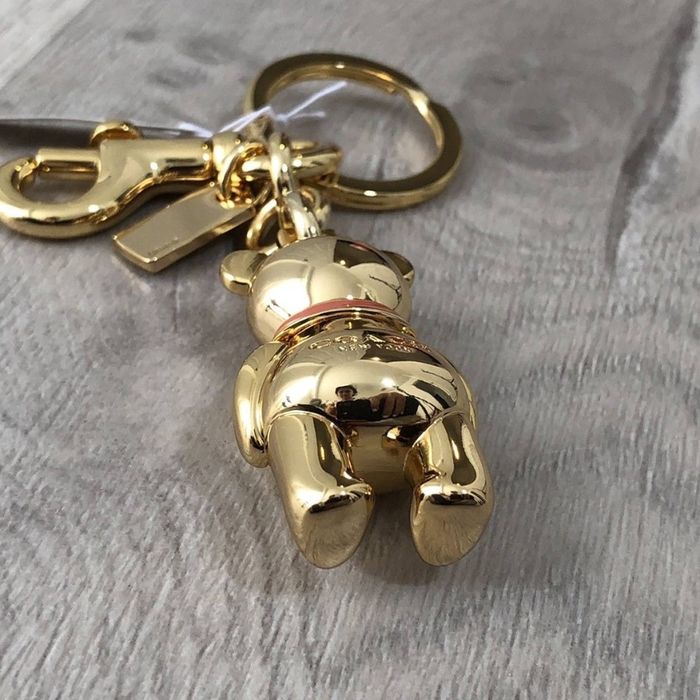 Coach Coach 3D Teddy Bear Bag Charm Keychain Gold | Grailed
