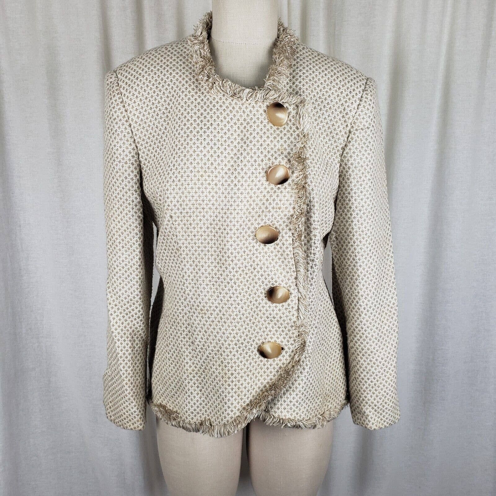 Christian Dior Monsieur Christian Dior Wool Fringe Off Center Blazer ...