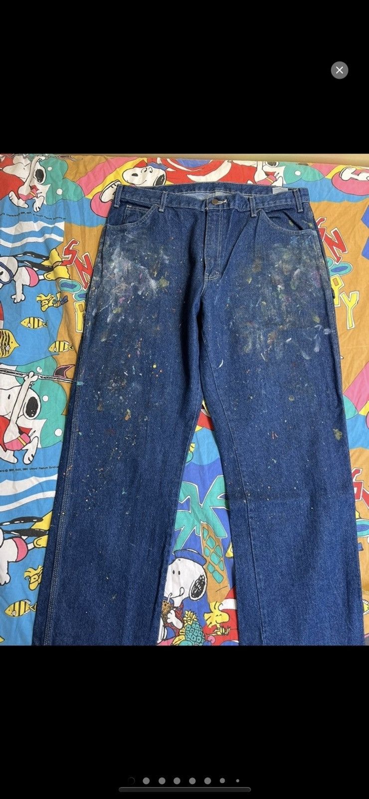 Vintage ***FINAL DROP***RARE Dickies paint splatter wide denim 38x30 ...