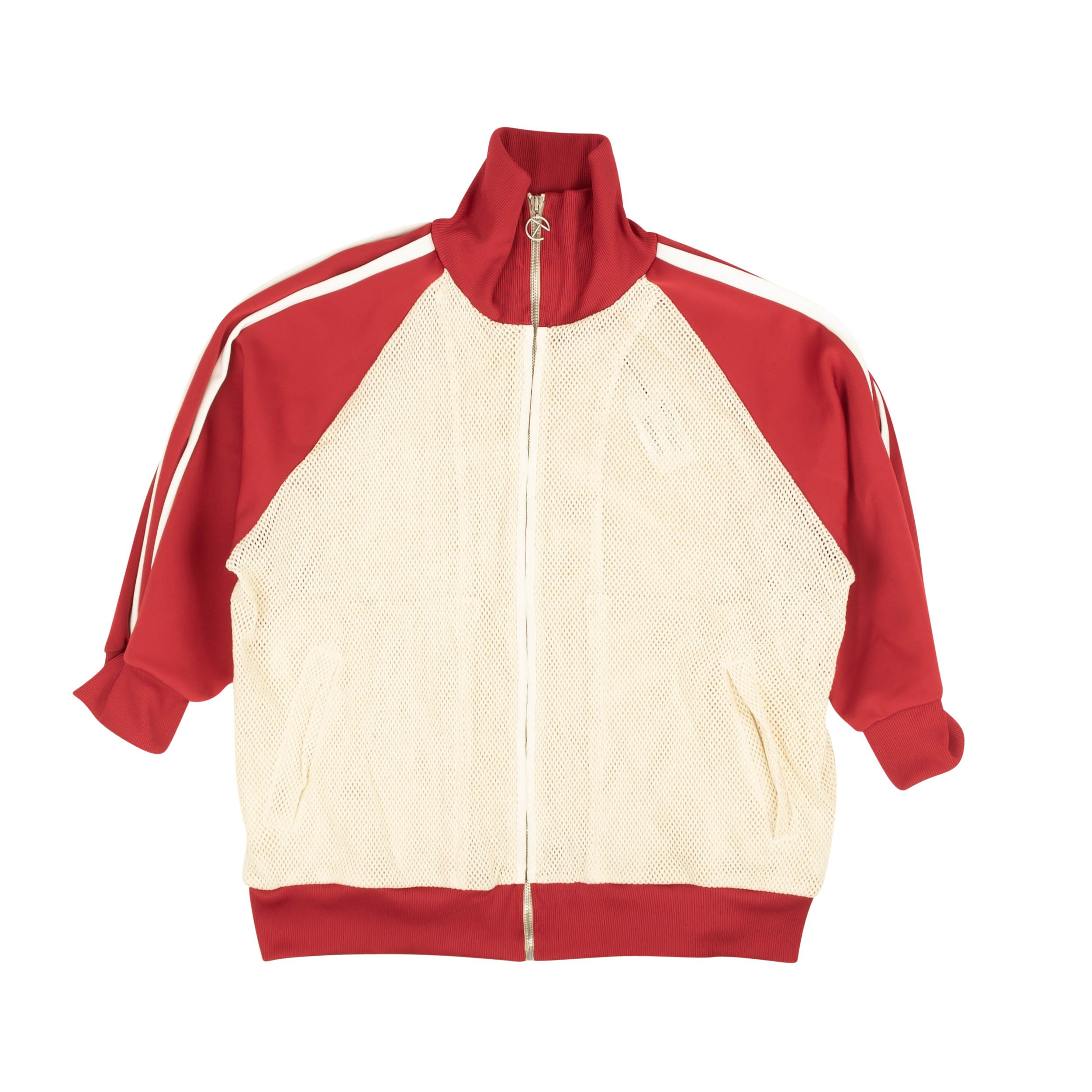 Telfar Red & White Mesh Zip Up Track Jacket Size M | Grailed