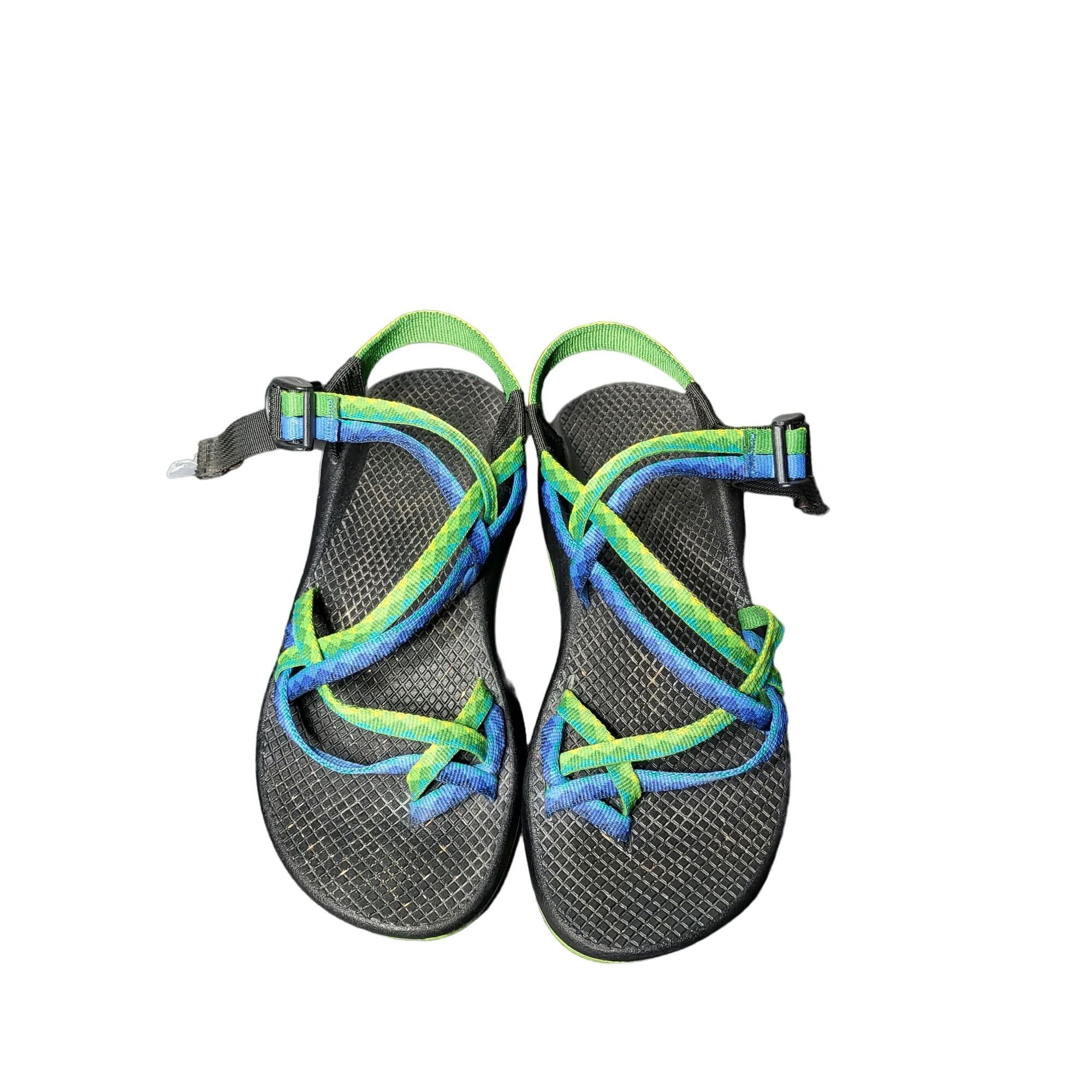 Chaco Chaco Double Strap Strappy Green and Blue Sandals Women's 7 | Grailed