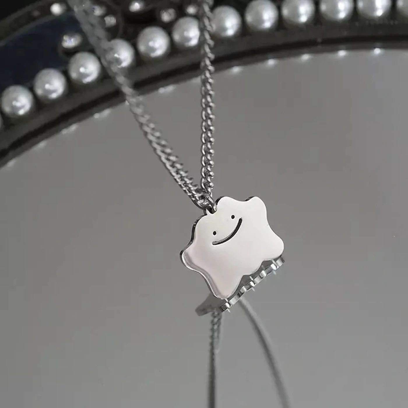 Streetwear × Vintage Ditto Chain Silver Anime Pokemon Art Evolve Blob ...