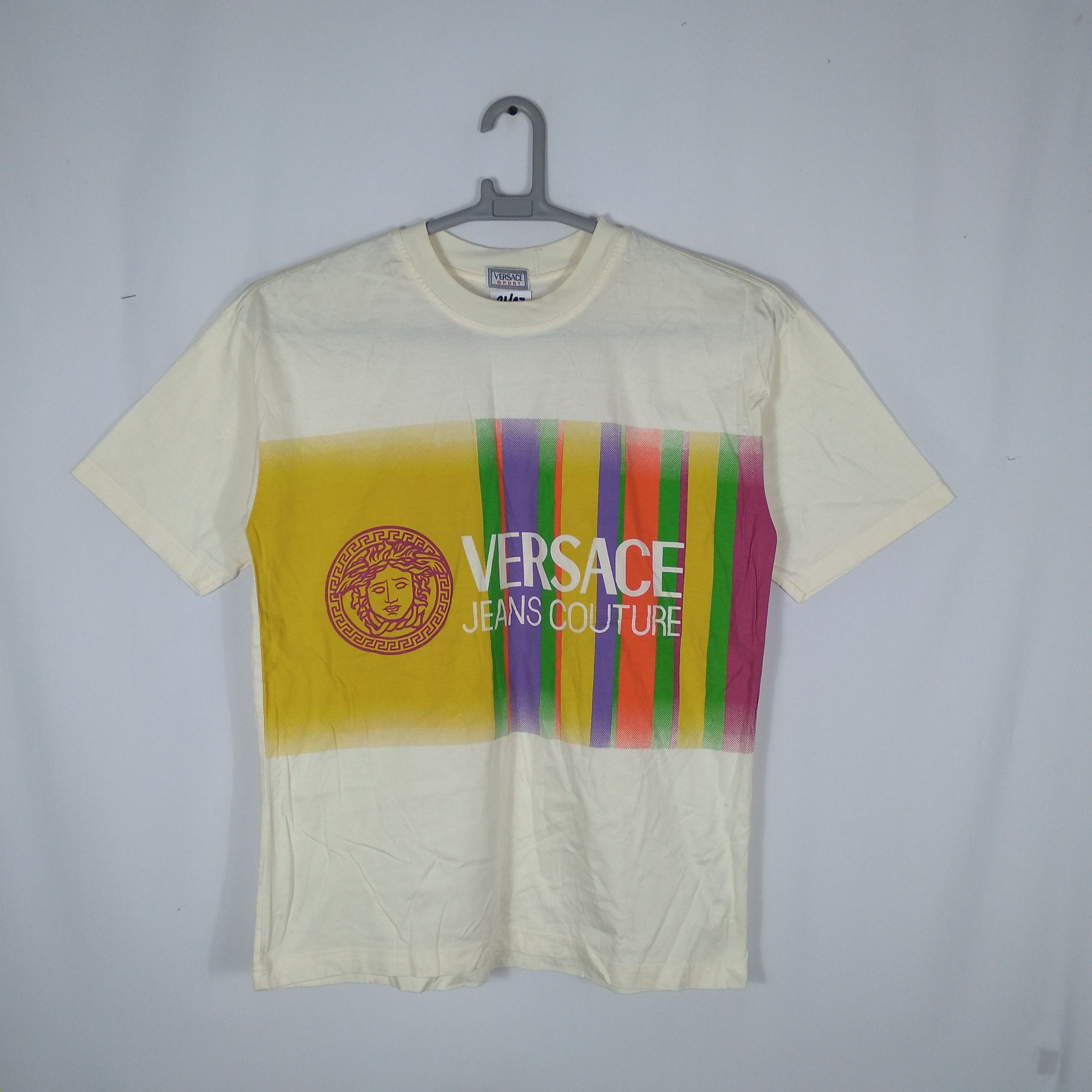Versace Jeans Couture Vintage 90s Versace Colourful Rainbow Srtipes Big ...