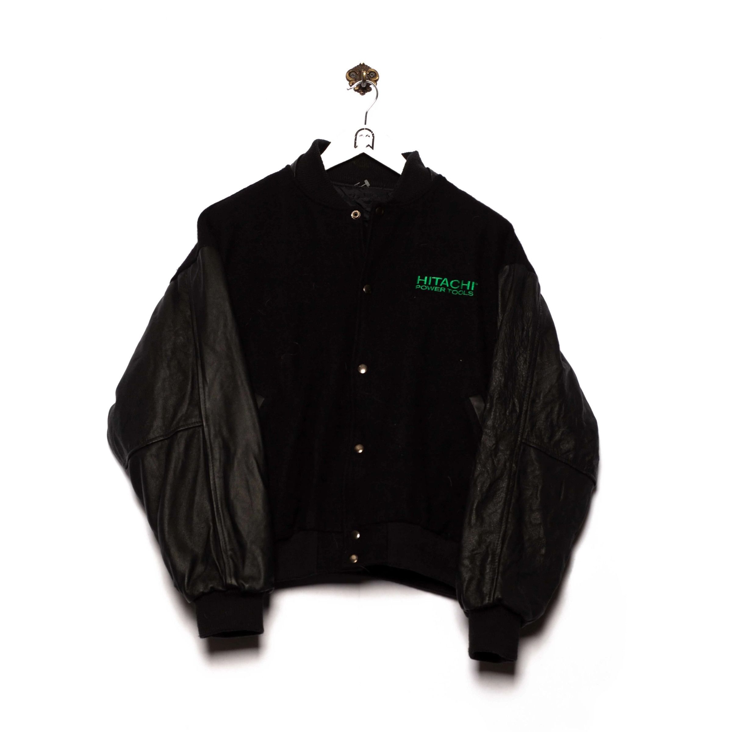 Vintage Second Hand College jacket Hitachi Power Tools Stick Black ...