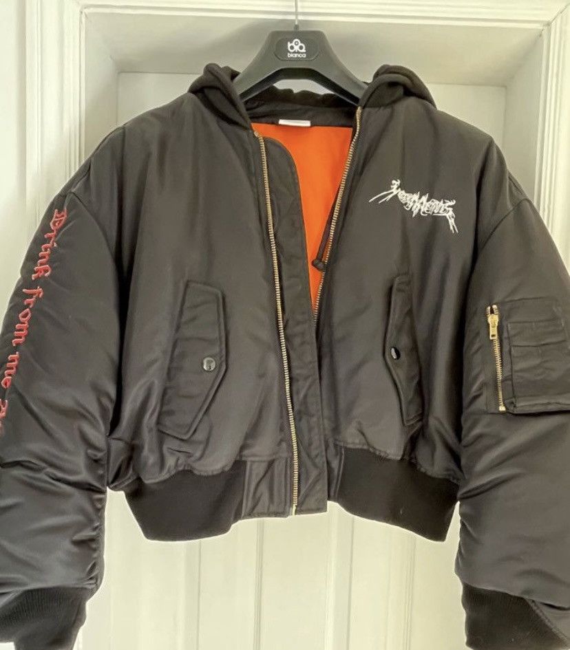 Vetements Vetements FW17 Total Fucking Darkness Cropped Bomber Jacket ...