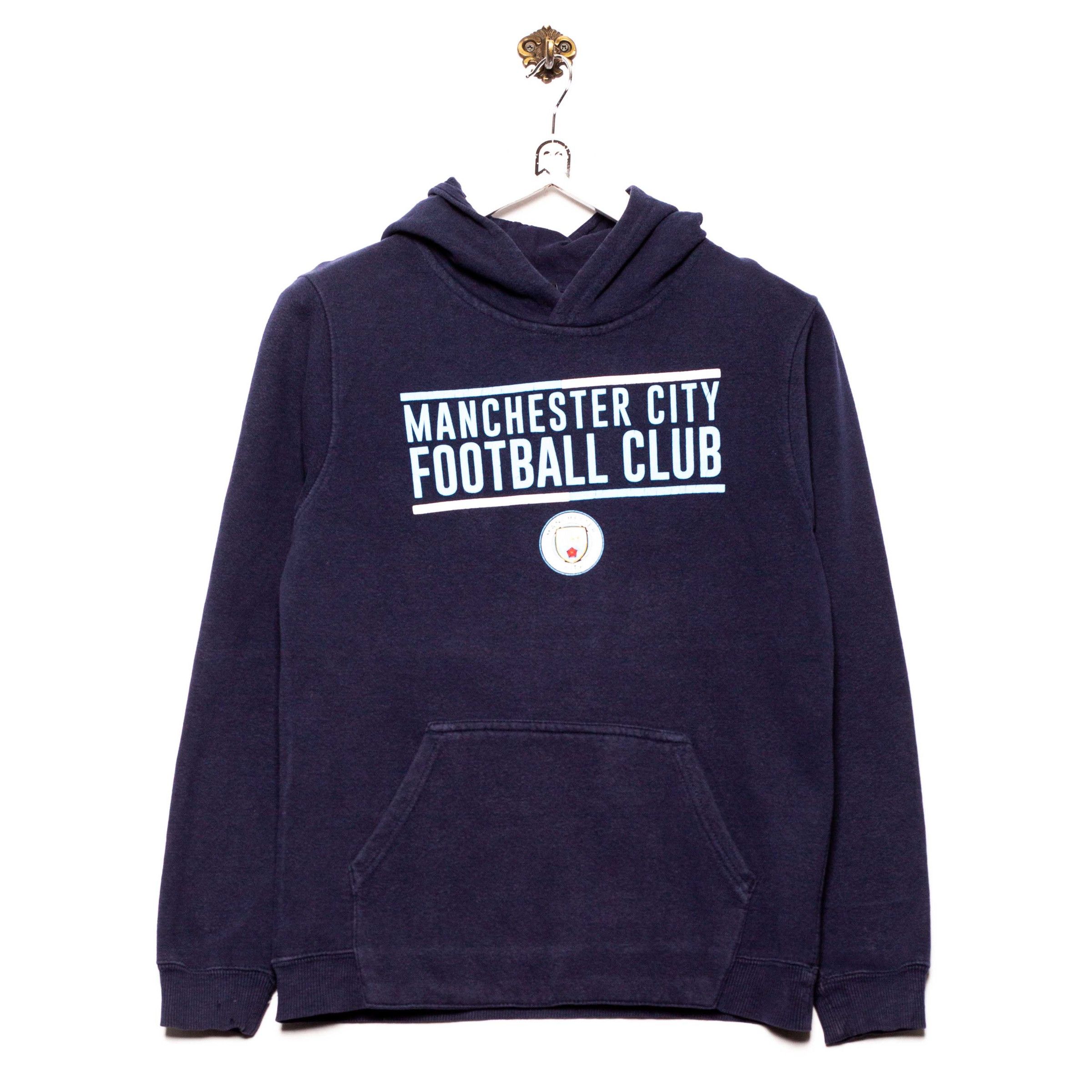 Vintage Manchester City Hoodie Sweater Look Blue | Grailed