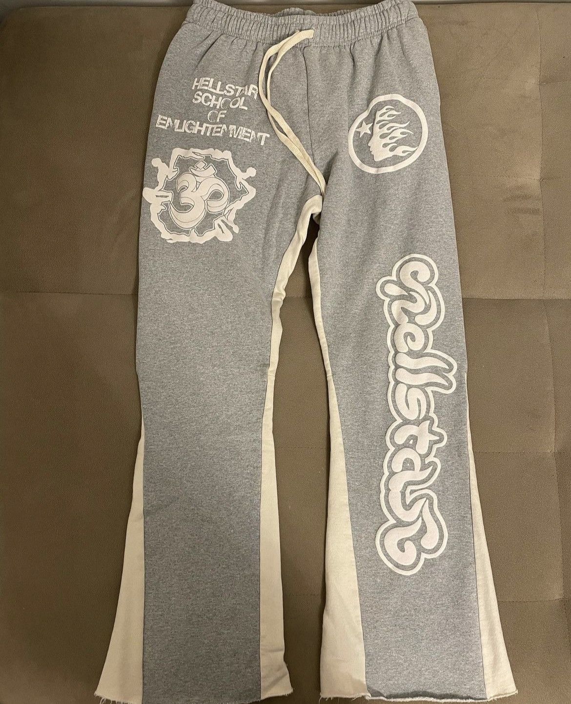 Other × Streetwear Hellstar flare pants large grey | Grailed