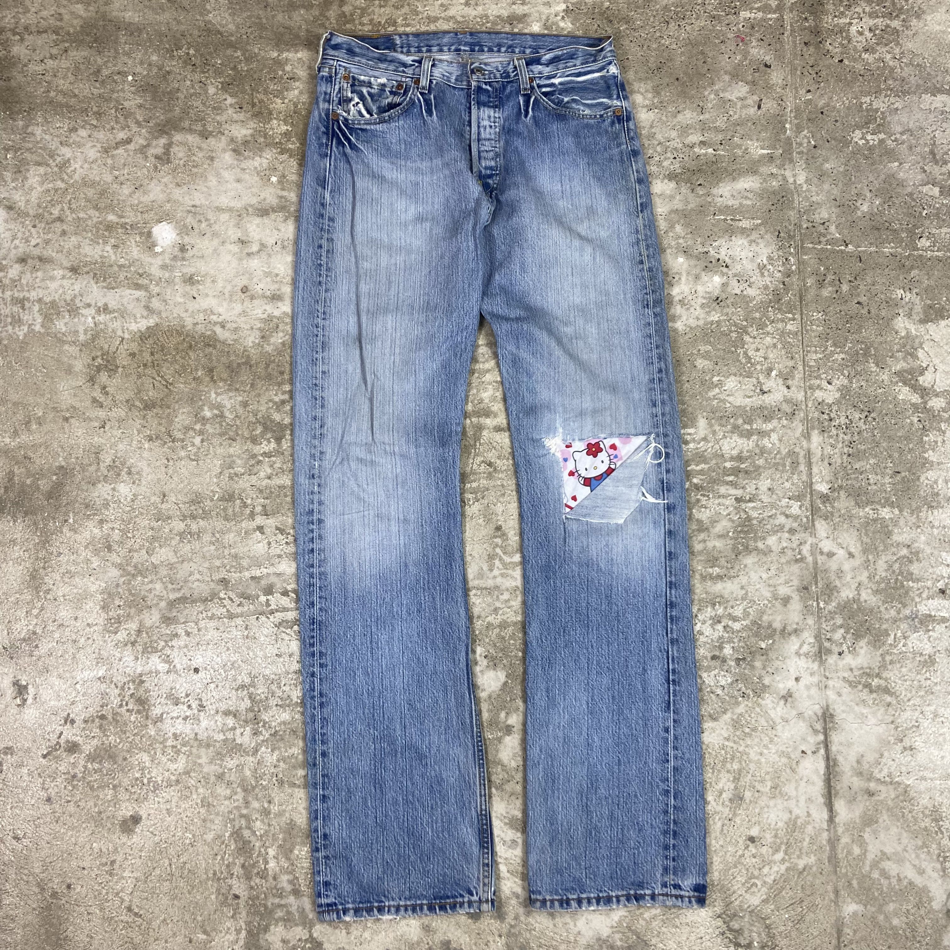 Archival Clothing HELLO KITTY x LEVIS - RARE VINTAGE FADED JEANS PANTS ...