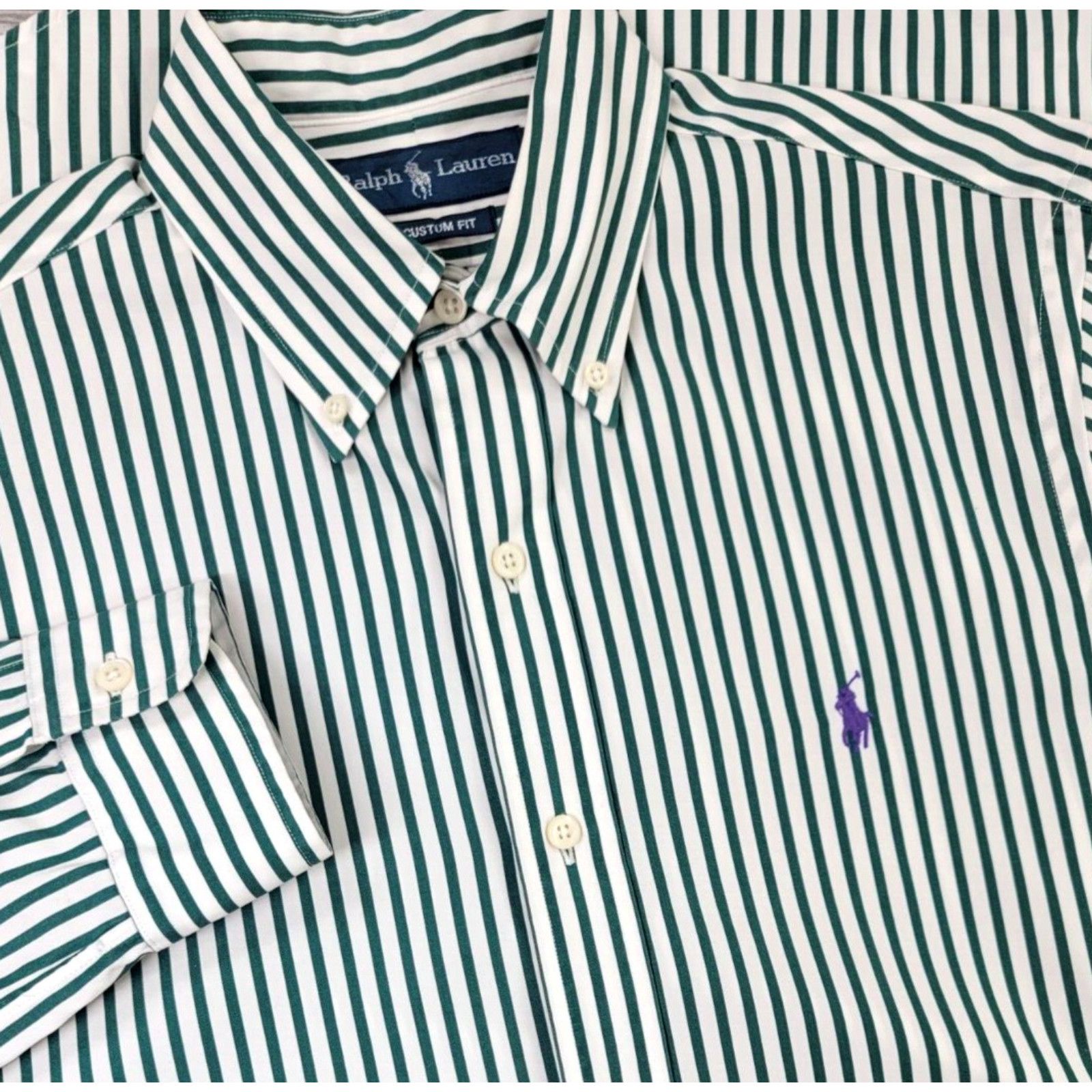 Polo Ralph Lauren Ralph Lauren Polo Button Up Shirt Adult S Green White ...