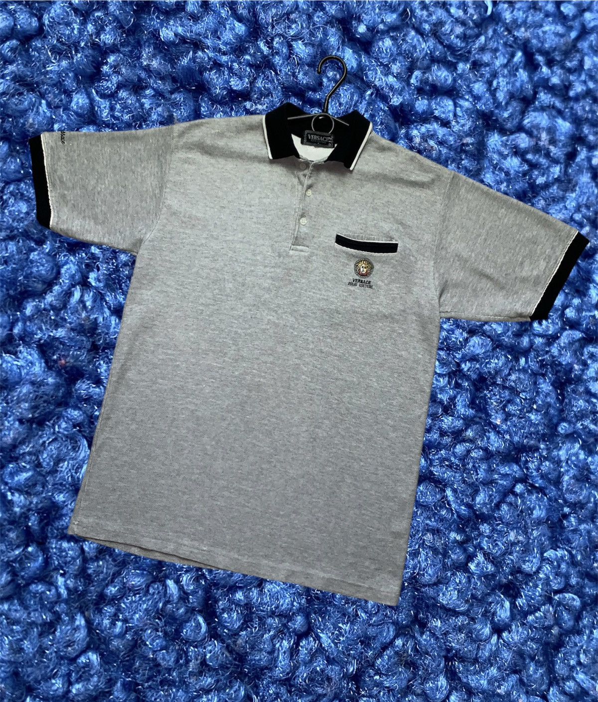 Versace × Versace Jeans Couture × Vintage Vintage polo Versace logo ...