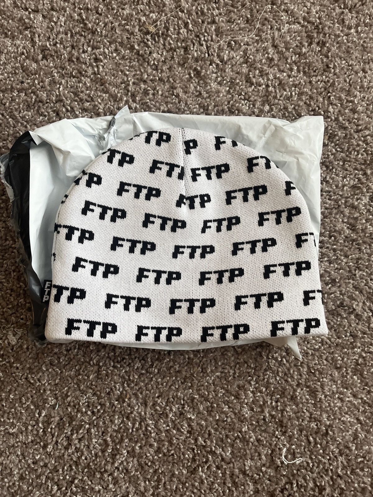 Fuck The Population FTP allover beanie white | Grailed