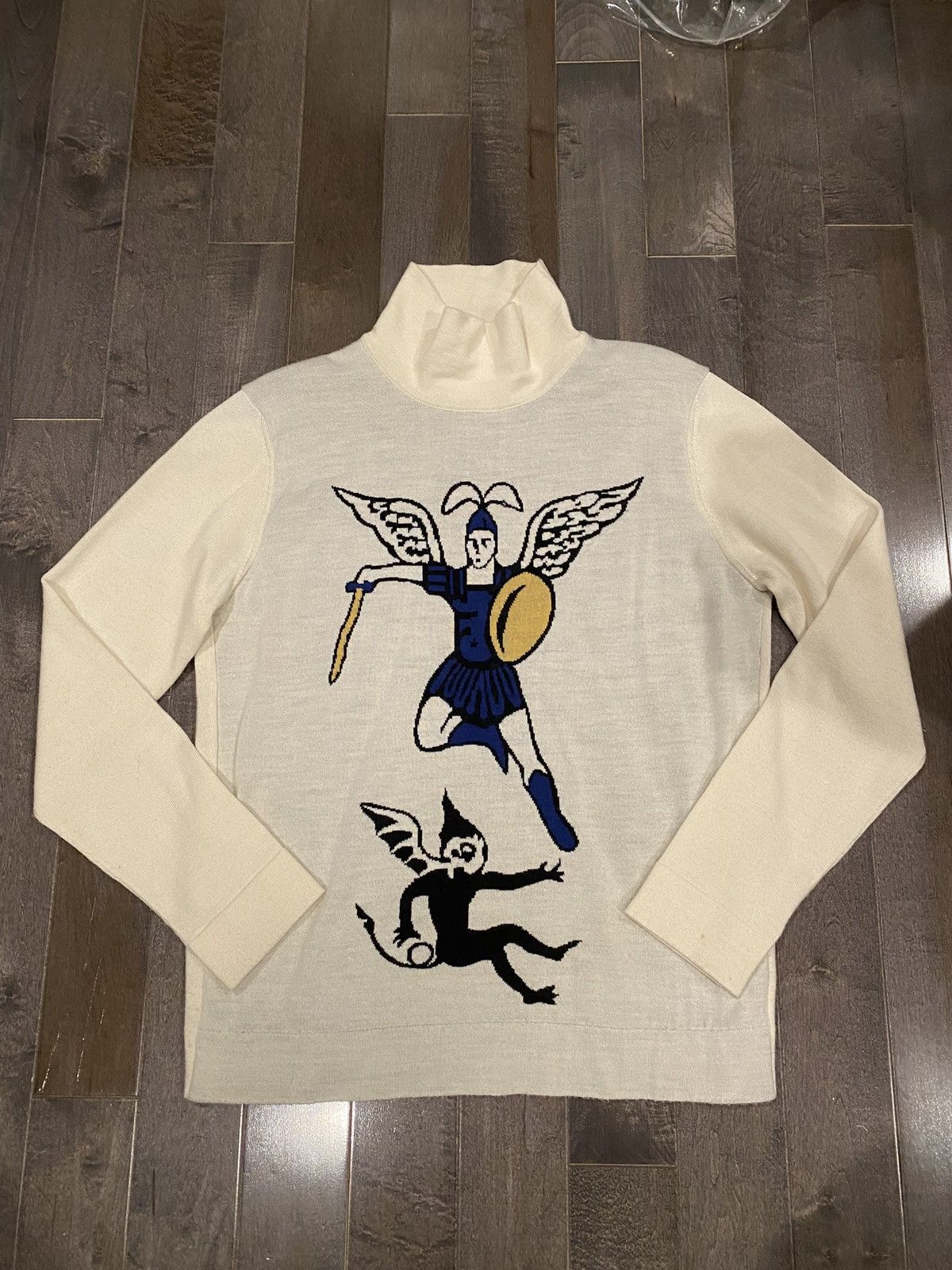 Gosha Rubchinskiy White Gosha Angle Rollneck Knit | Grailed