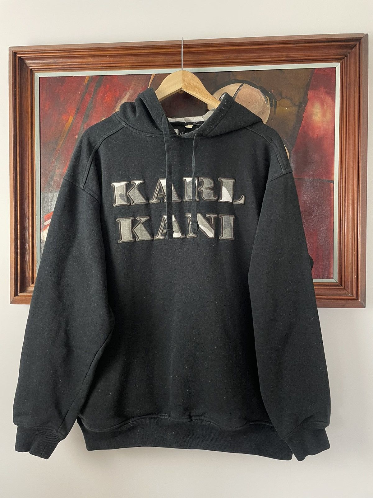 Vintage Karl Kani Vintage 90s Hoodie Rap Logo Black Camo Hype Rare ...
