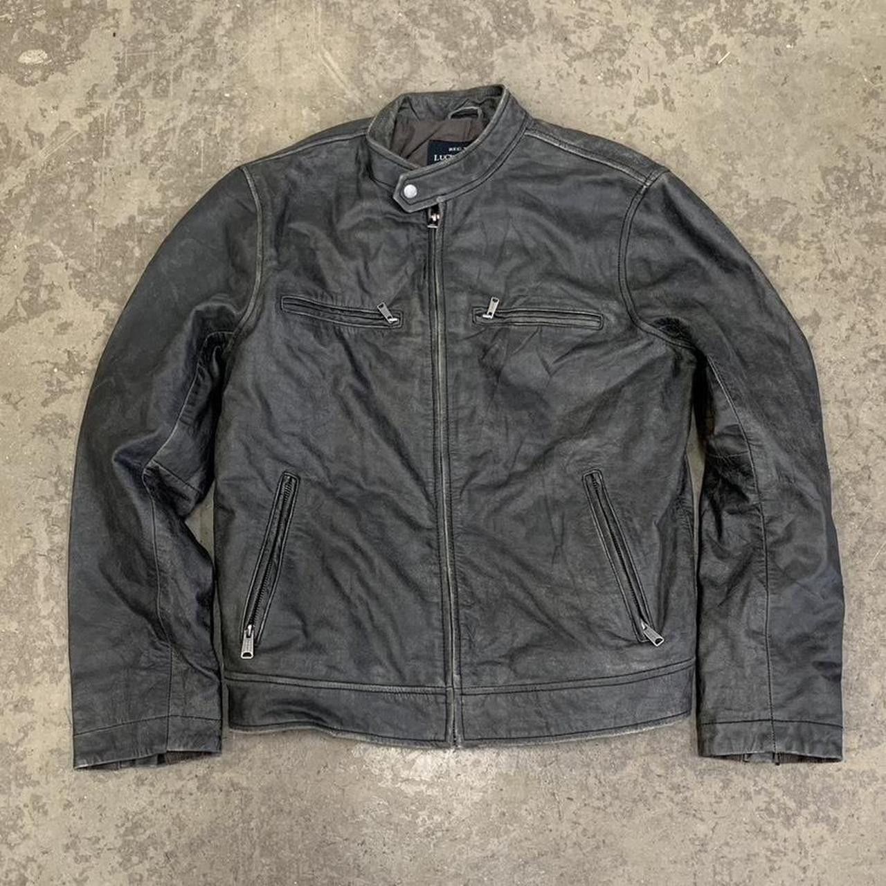 Vintage vintage 90s Lucky Brand motorcycle biker leather jacket | Grailed