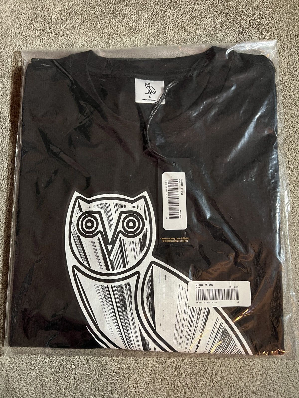 Drake × Octobers Very Own OVO T-SHIRT METALLIC OWL BLACK TEE BRAND NEW ...