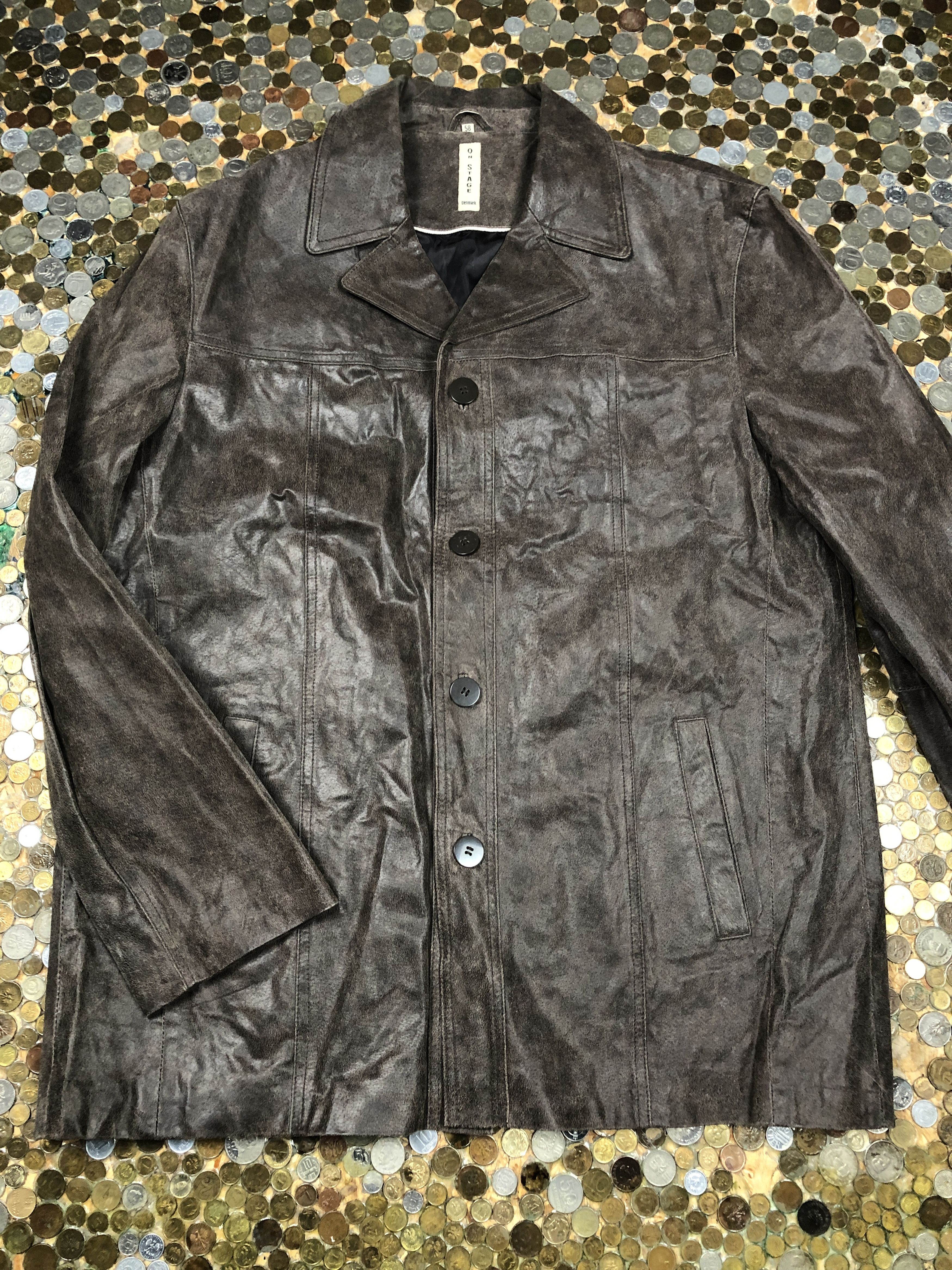 Vintage On Stage Denmark Leather jacket size 58 | Grailed