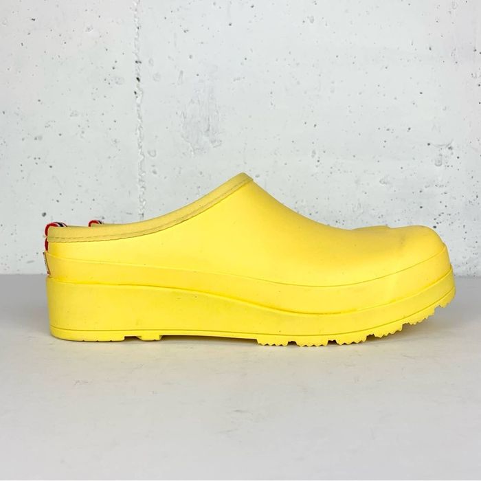 Hunter Hunter Play Original Platform Rubber Mule Clogs Yellow | Grailed