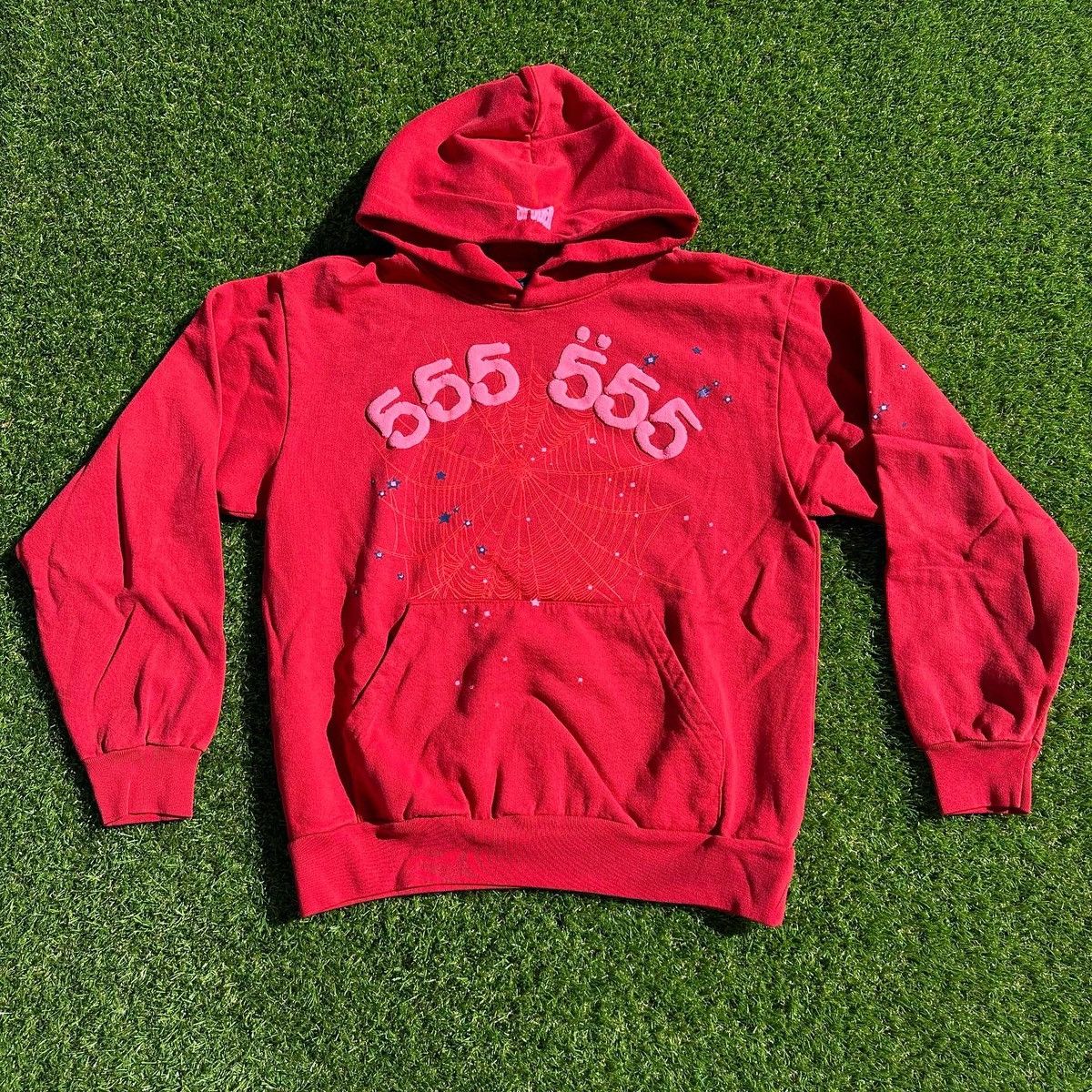 Hype Red Sp5der Worldwide 5 Hoodie | Grailed