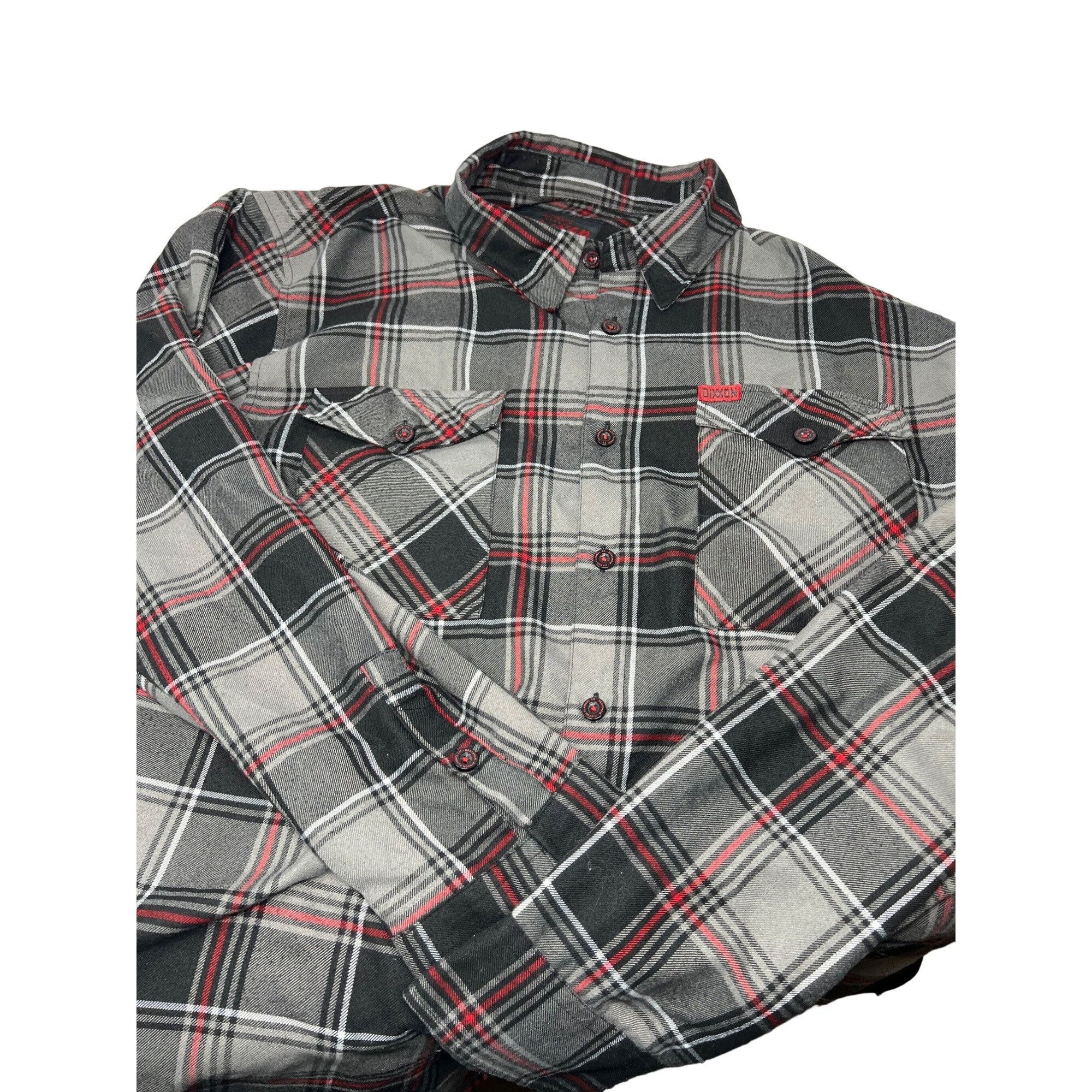 Dixxon Dixon Heritage Gray Red Plaid Flannel Shirt Size 2XL | Grailed