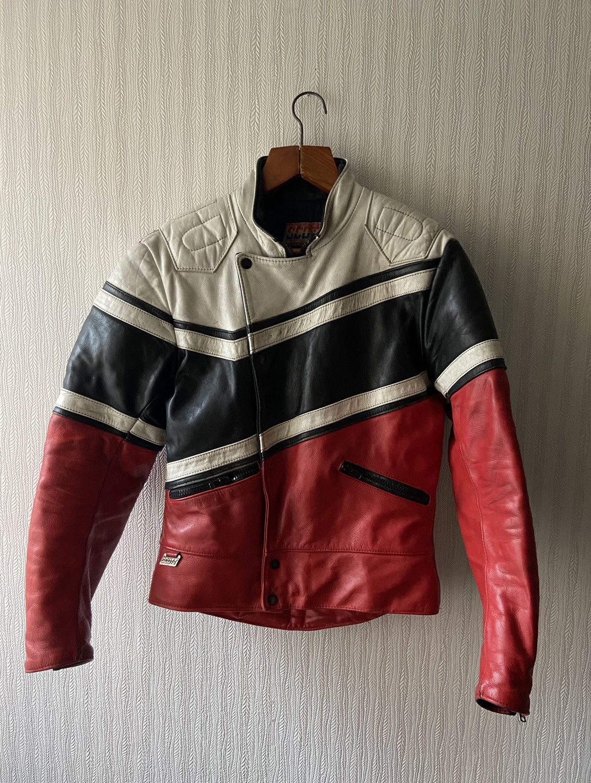 Racing × Schott × Varsity Jacket Vintage Scott Leather Motojacket Red ...