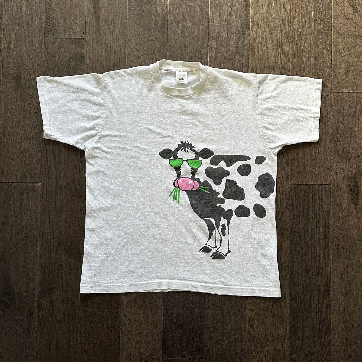 Vintage Vintage 90s Cow Cartoon Wrap Around Oldland Art T Shirt | Grailed