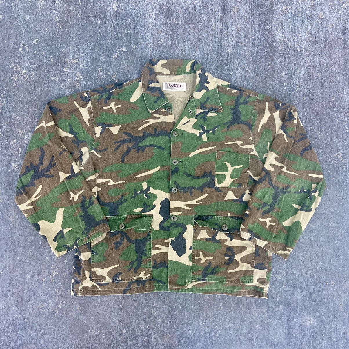 Camo × Military × Vintage Vintage Faded Distressed Camo Chore Jacket ...