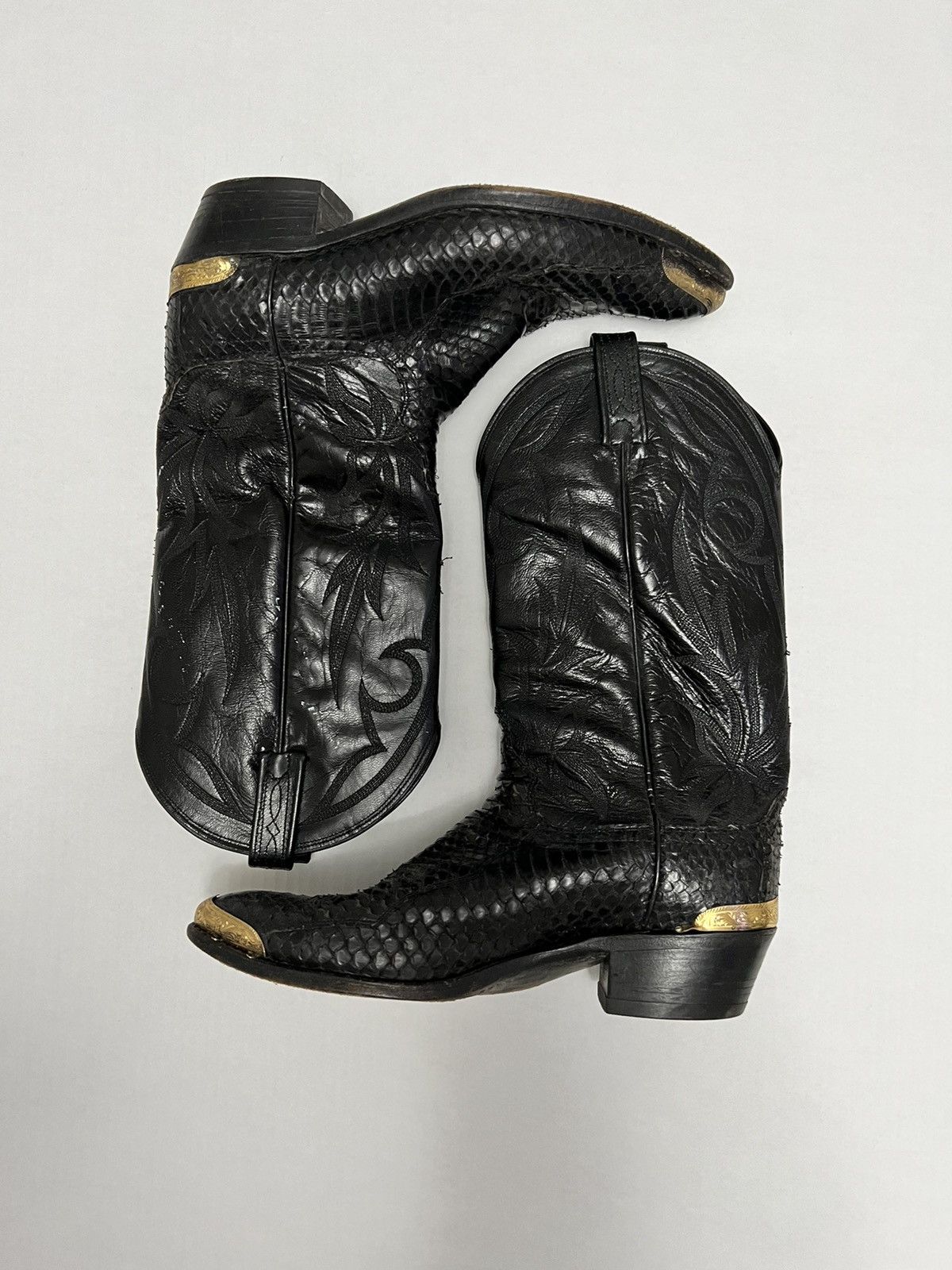 Dan Post Western Boot Vintage x Black Python Dan Post Western Boot ...