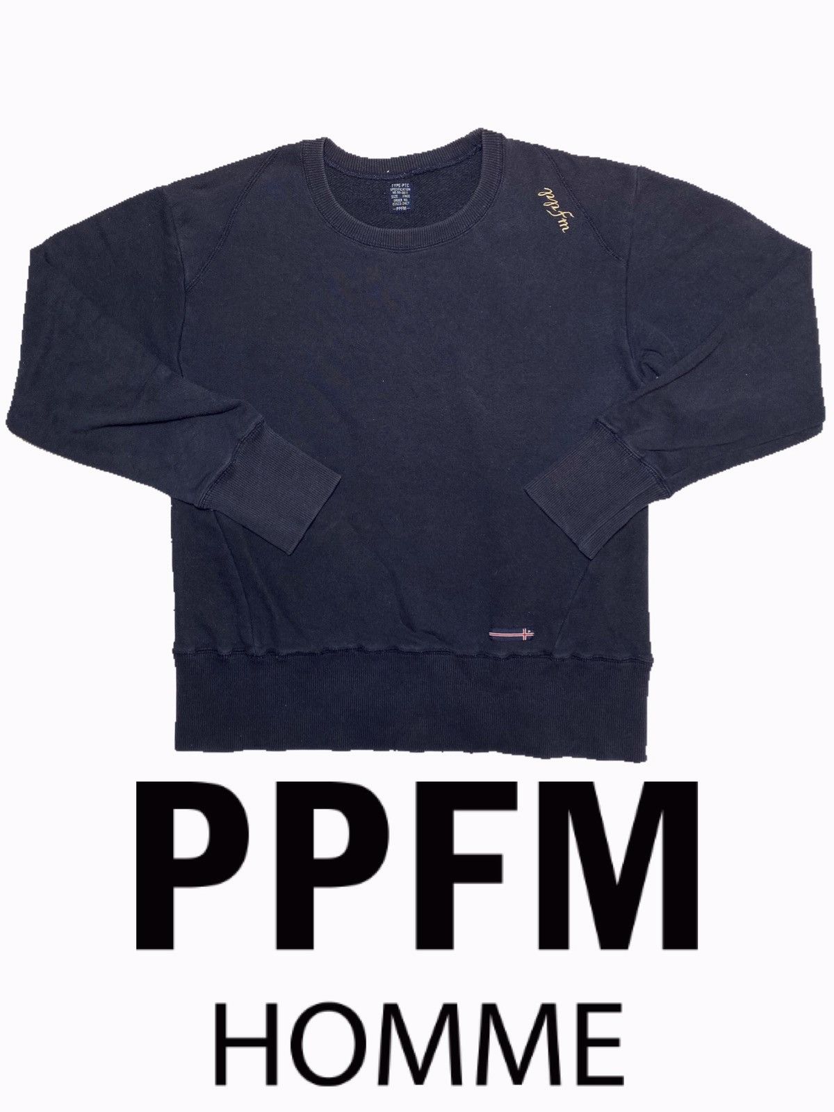 Vintage PPFM sweatshirt baggy wide Embroidery Streetwear Japan | Grailed
