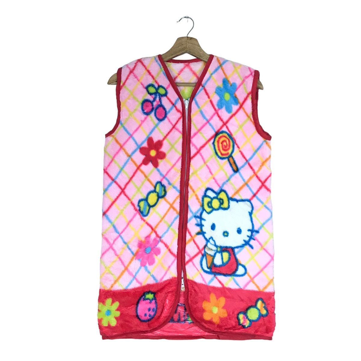Vintage Vintage 90s HELLO KITTY Cartoon Network Fleece Zip Up Vest ...