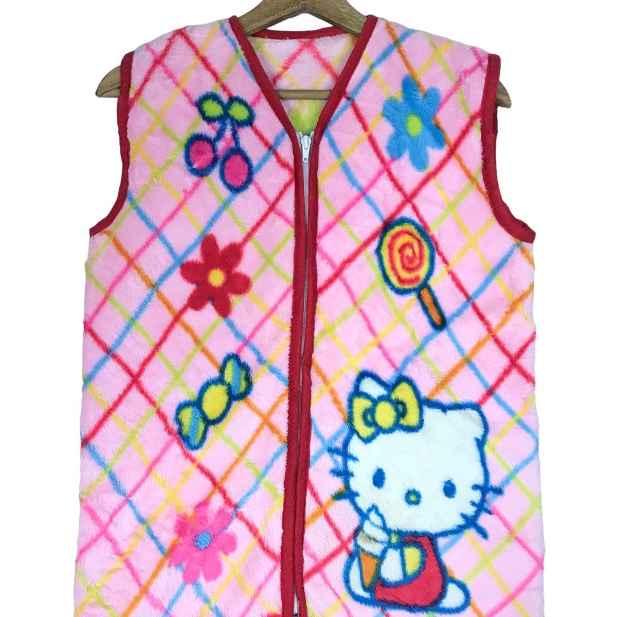 Vintage Vintage 90s HELLO KITTY Cartoon Network Fleece Zip Up Vest ...