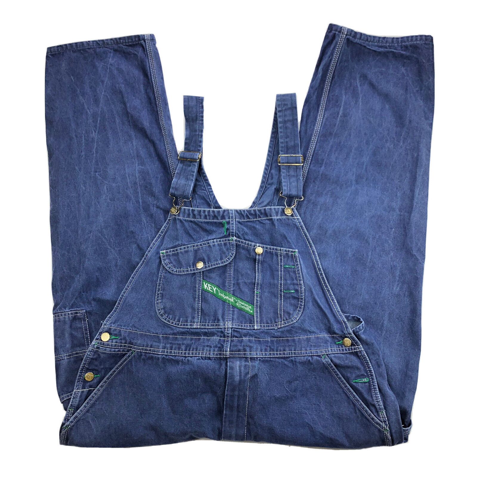 Imperial Key Imperial Overalls Mens 42x30 Blue Denim Bib Work Farmer ...