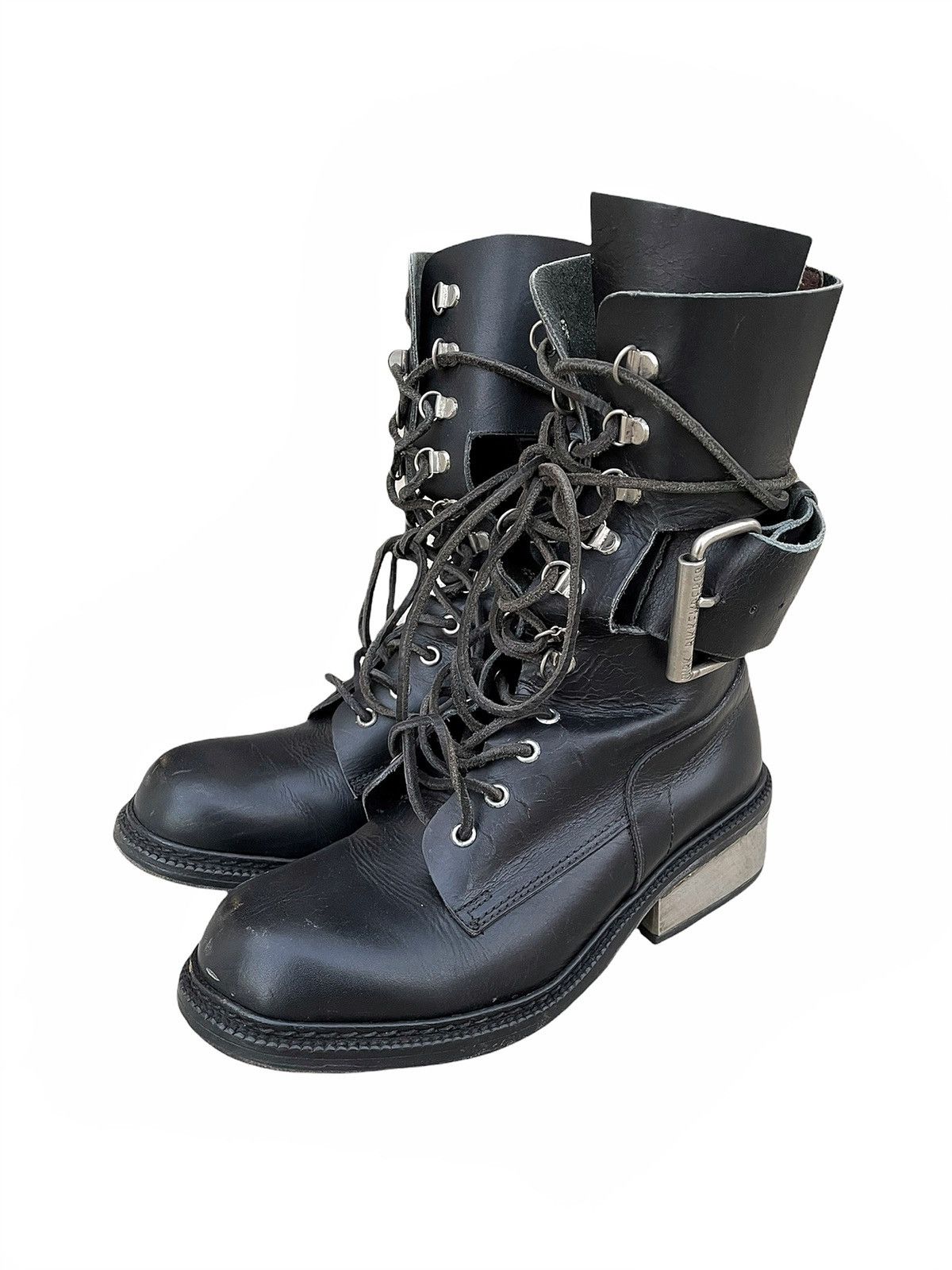 Dirk Bikkembergs 1990’s Combat Bondage Steel Heel Boot | Grailed