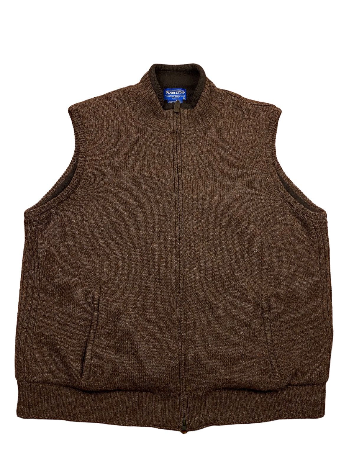 Pendleton Pendleton Rust Brown Shetland Wool Zip Sweater Vest | Grailed
