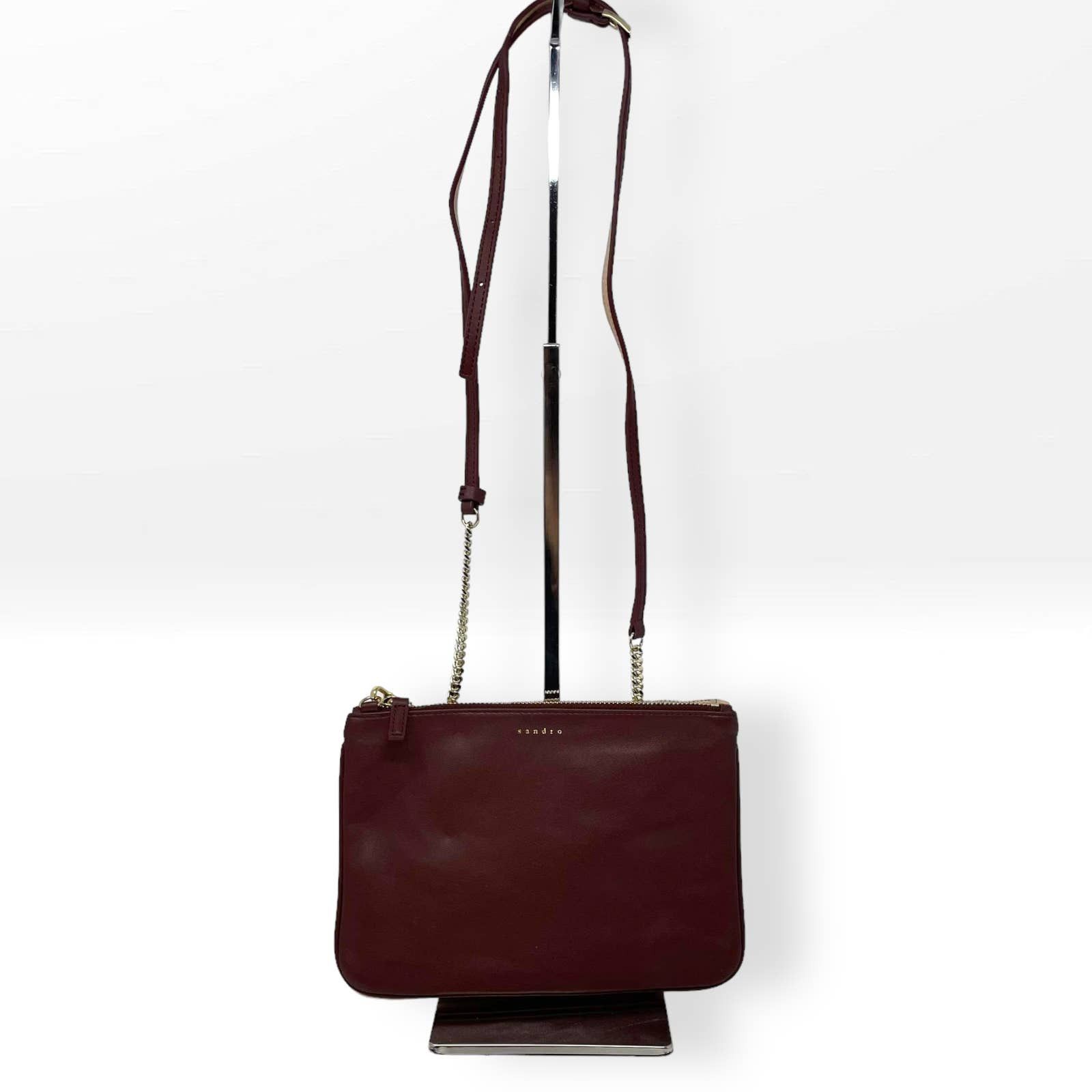 Sandro SANDRO Beige Red Leather Addict Bicolor Crossbody Bag | Grailed