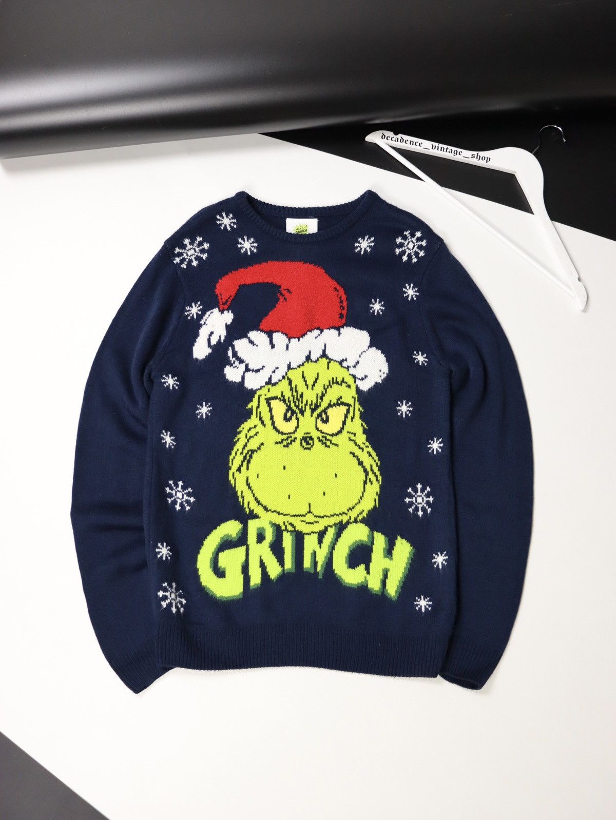 Movie Grinch dr Seuss knit sweater streetwear rare print Christmas ...