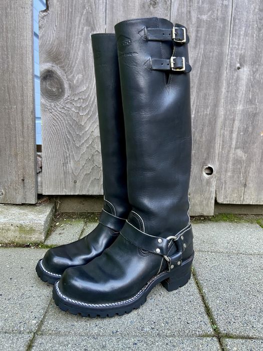 WESCO Wesco Tall Black Leather Harness Big Boss Engineer Boots 10D ...