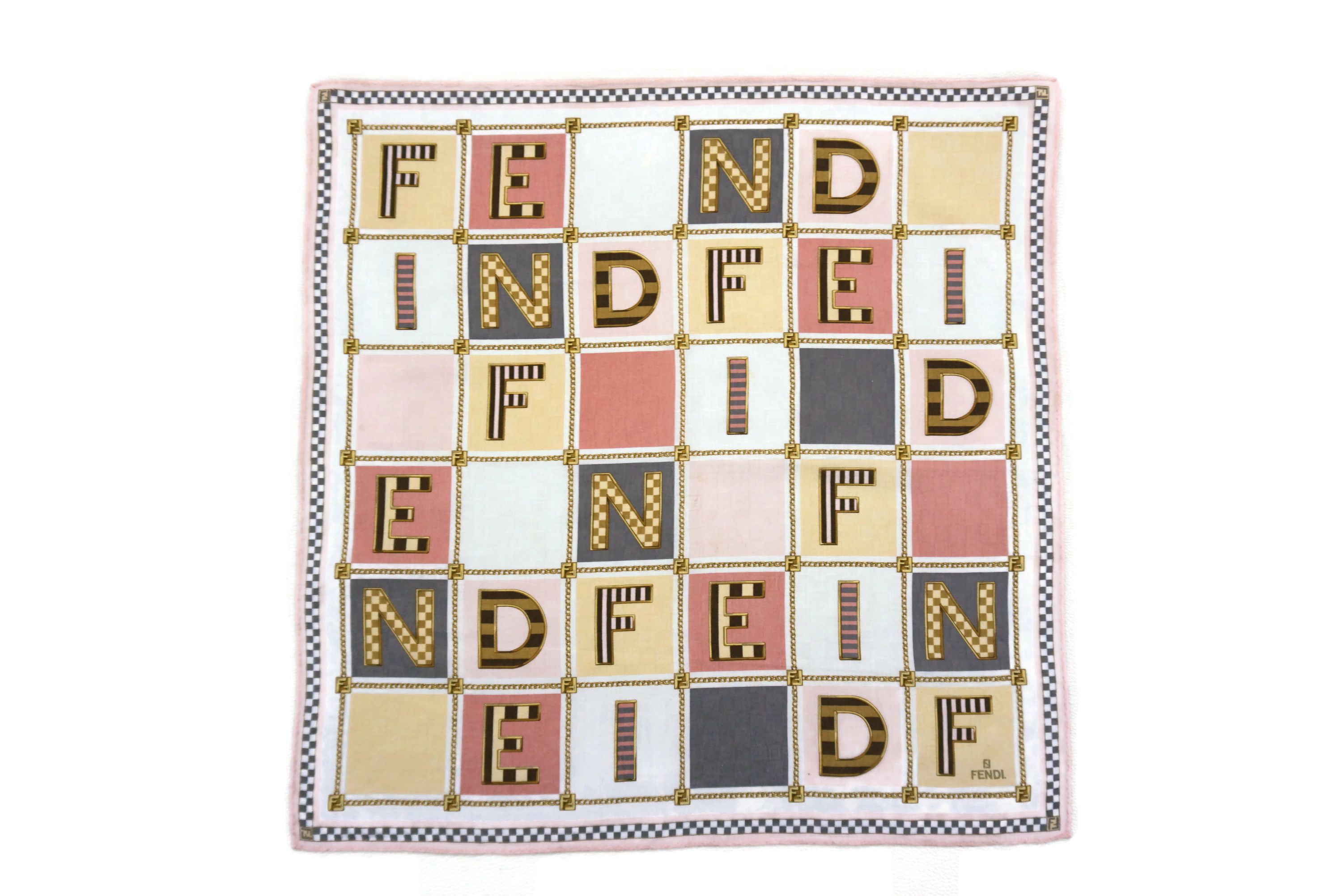 Fendi Fendi FF Logo Neckerchief Chains Alphabet Pattern Hanky | Grailed