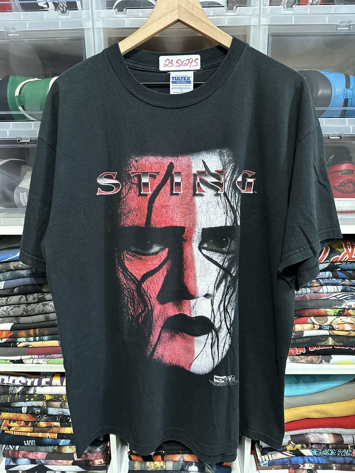 Streetwear × Vintage × Wwf Vintage WCW NWO Sting Big Face Graphic Tee XL | Grailed