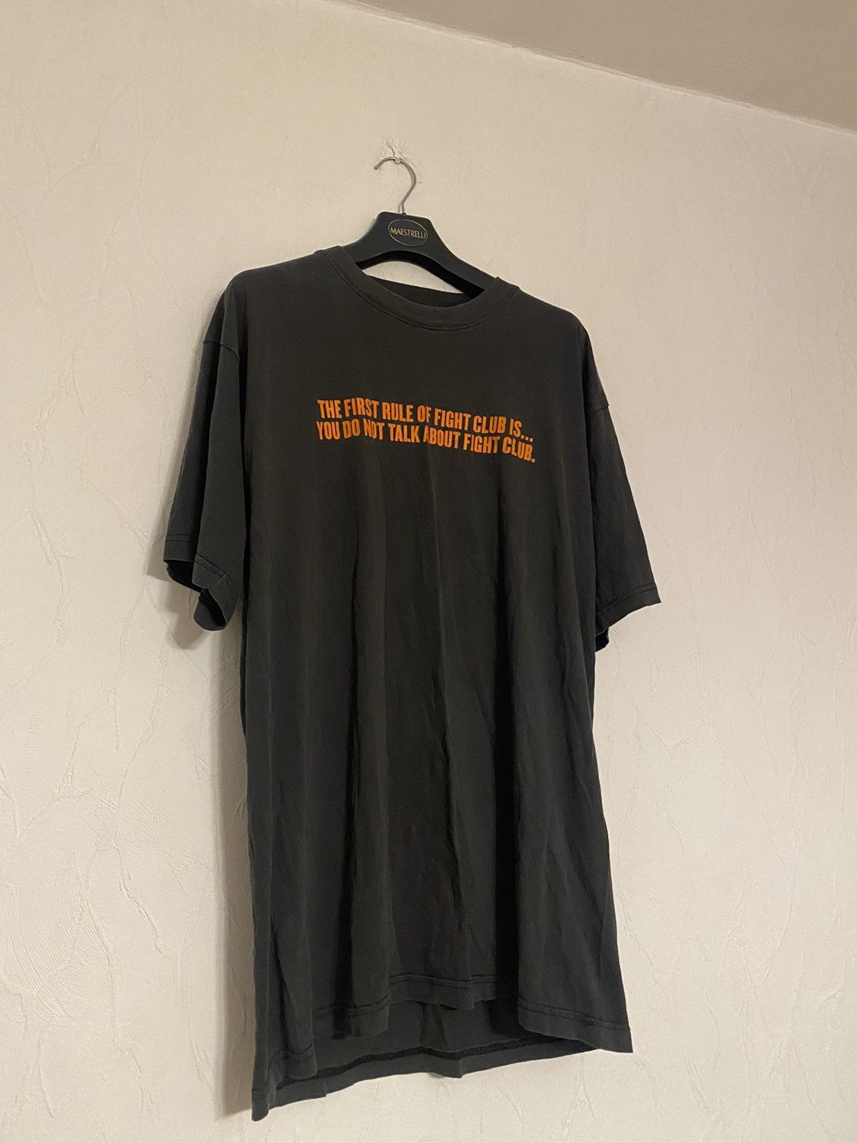 Vintage The first rule of fight club is trashed tee 90s | Grailed