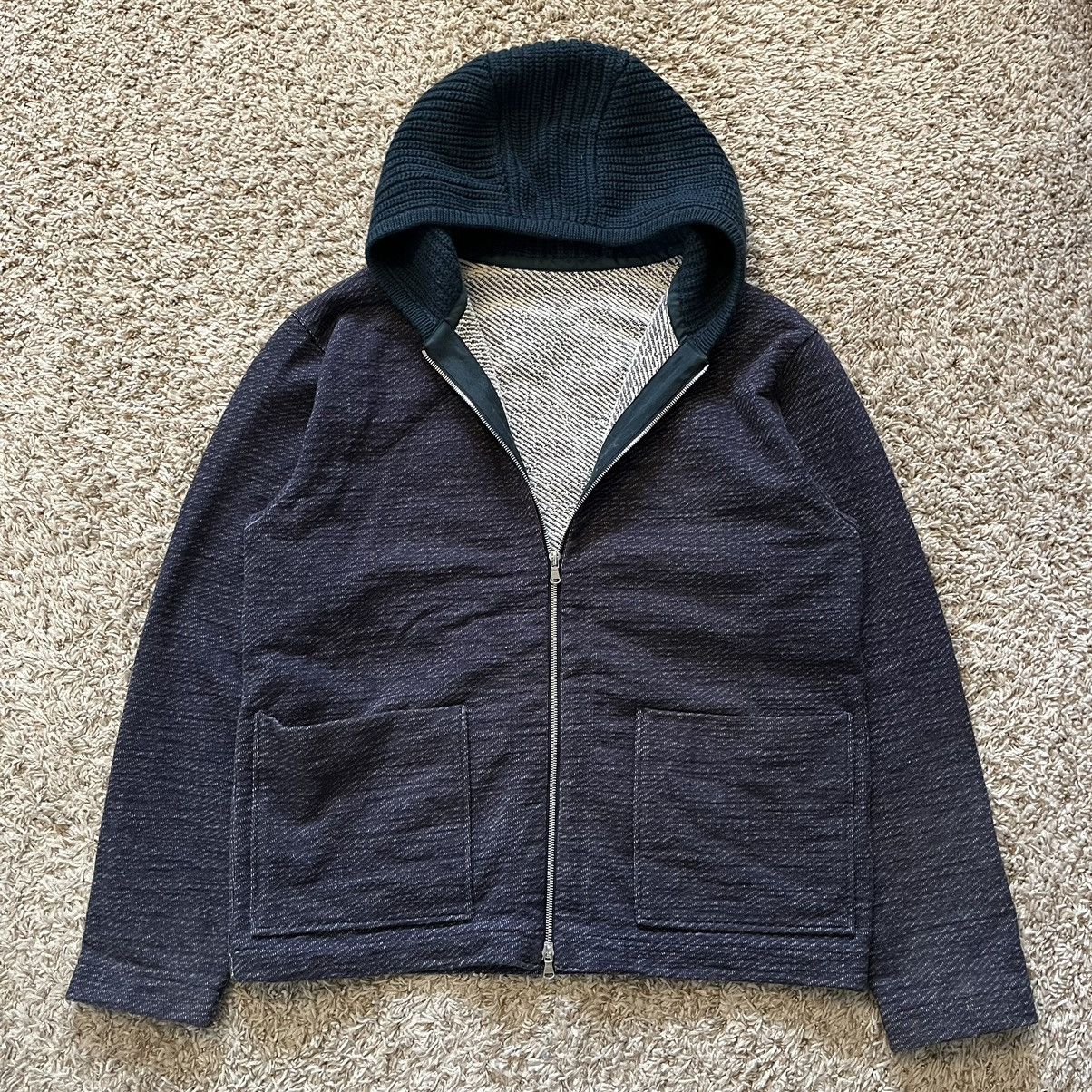 Japanese Brand Wool Knit Hood 2 Way Full Zip Cargo Chore Hoodie | Grailed
