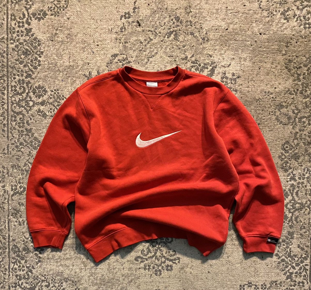 Nike × Streetwear × Vintage Vintage Rare Red Big Swoosh Nike Oversized ...