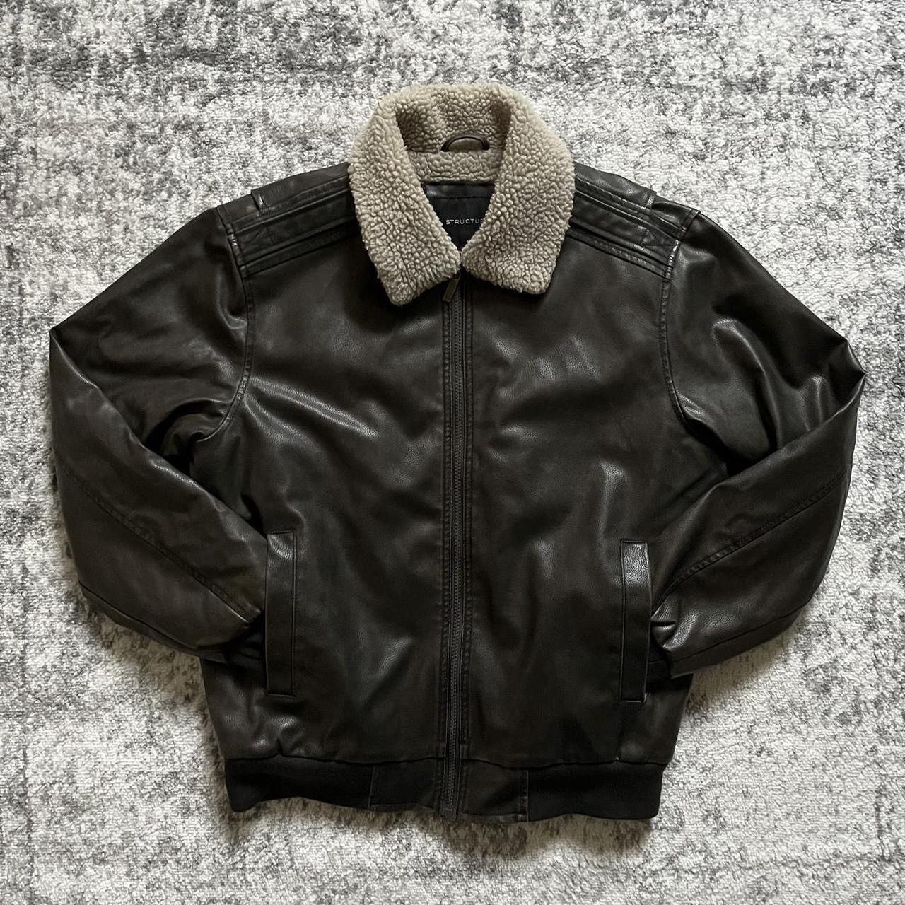 Vintage Structure Leather Aviator Jacket | Grailed
