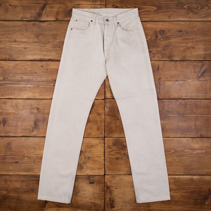 Levi's Vintage Levis 501 XX Jeans 30 x 34 Straight Leg White Denim Red ...