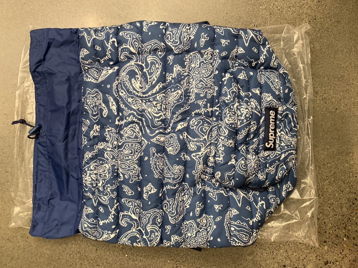 Supreme Supreme puffer backpack blue paisley | Grailed