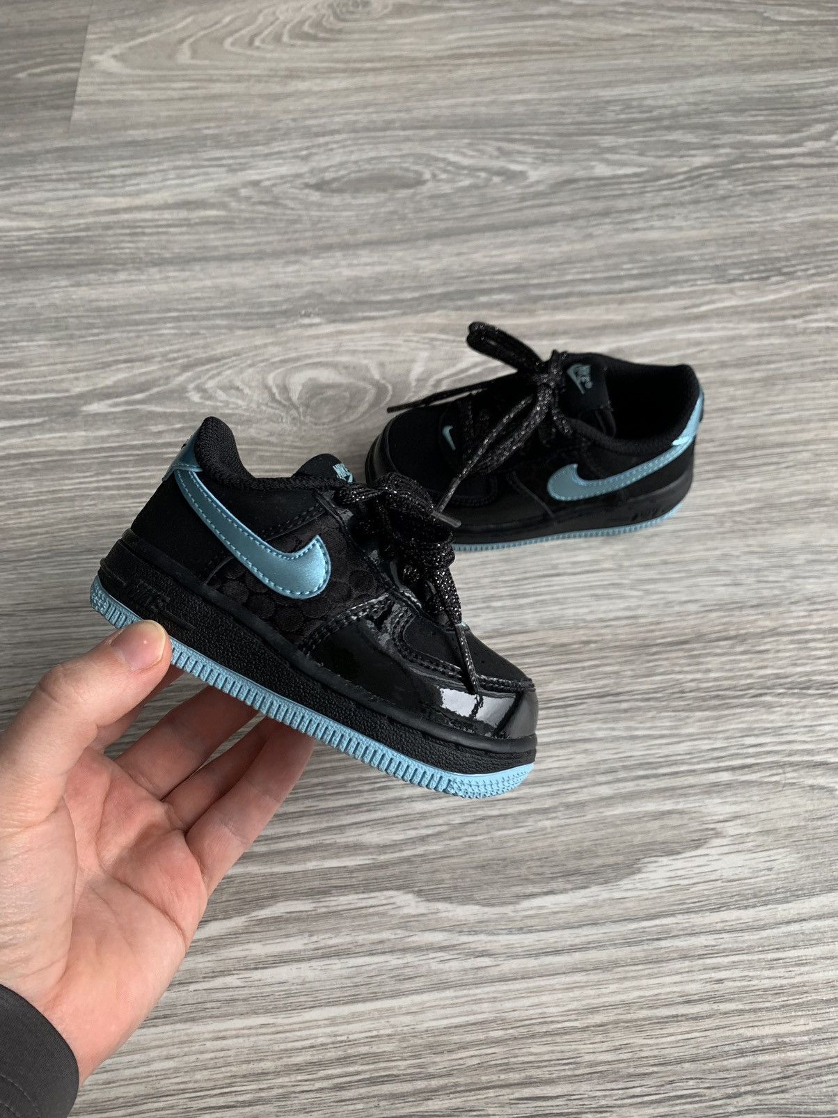 Nike Nike Air Force 1 Low 'Tiffany'-leaning Black Blue kids Nike Nike Air Force 1 Low 'Tiffany'-leaning Black Blue kids