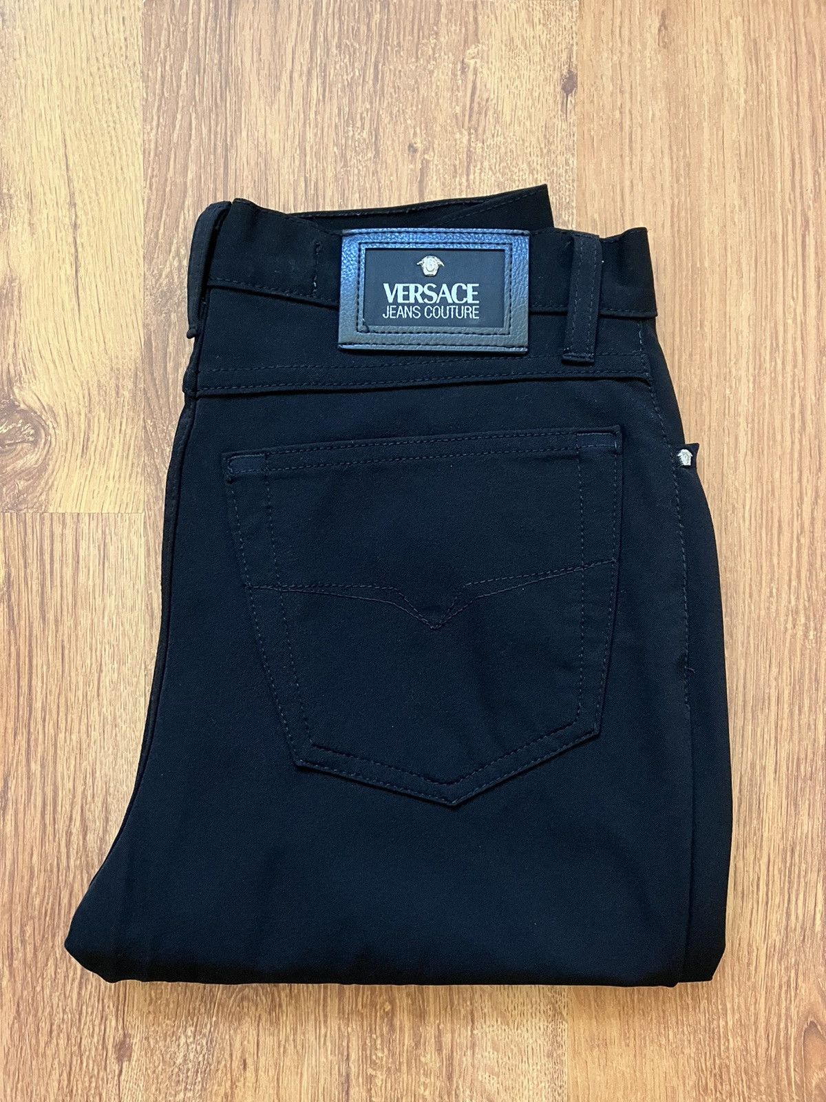 Versace Black High Waist Wide Legs Pants Versace Jeans Couture SizeS ...