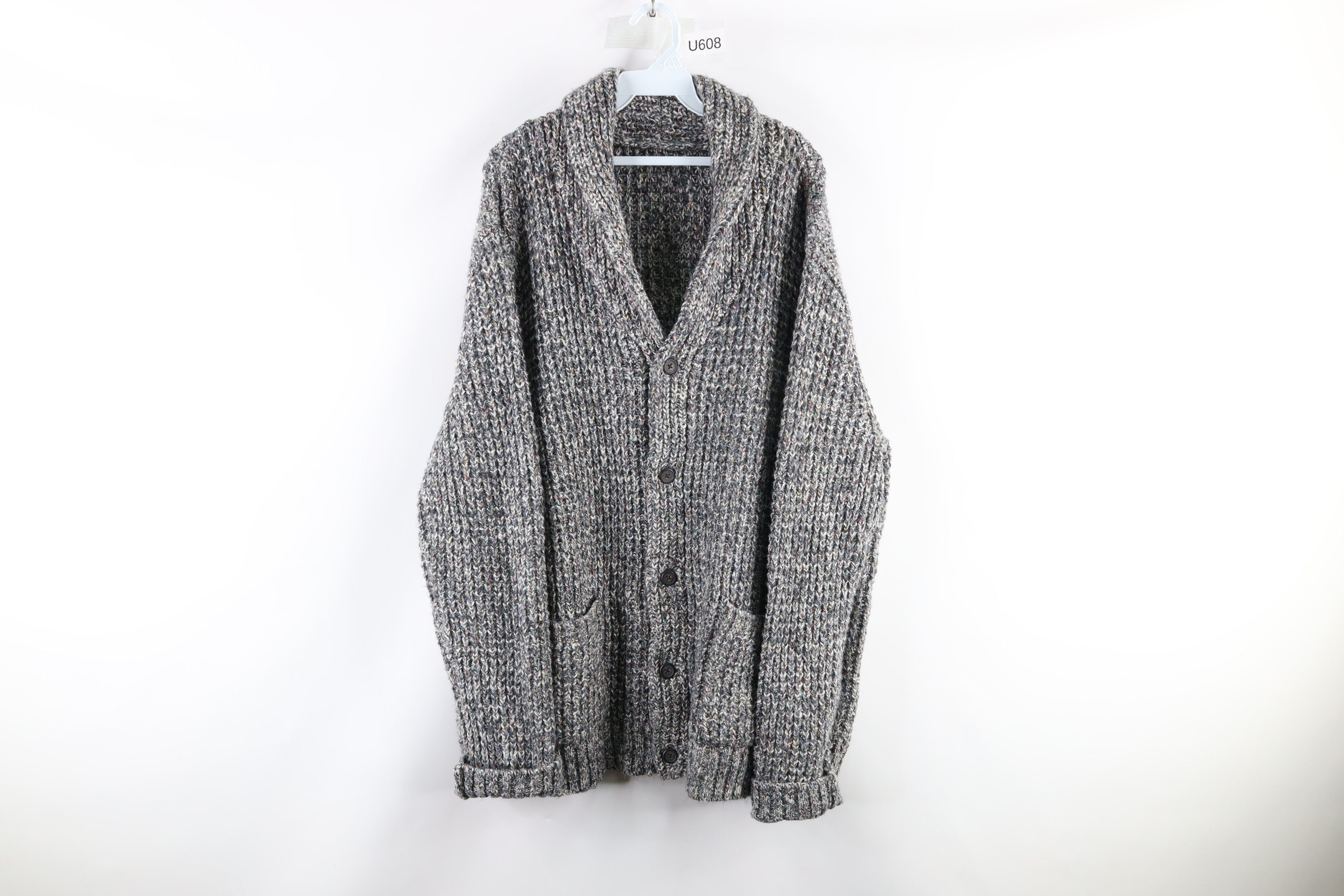 Streetwear × Vintage Vintage 90s Streetwear Chunky Ribbed Shawl ...