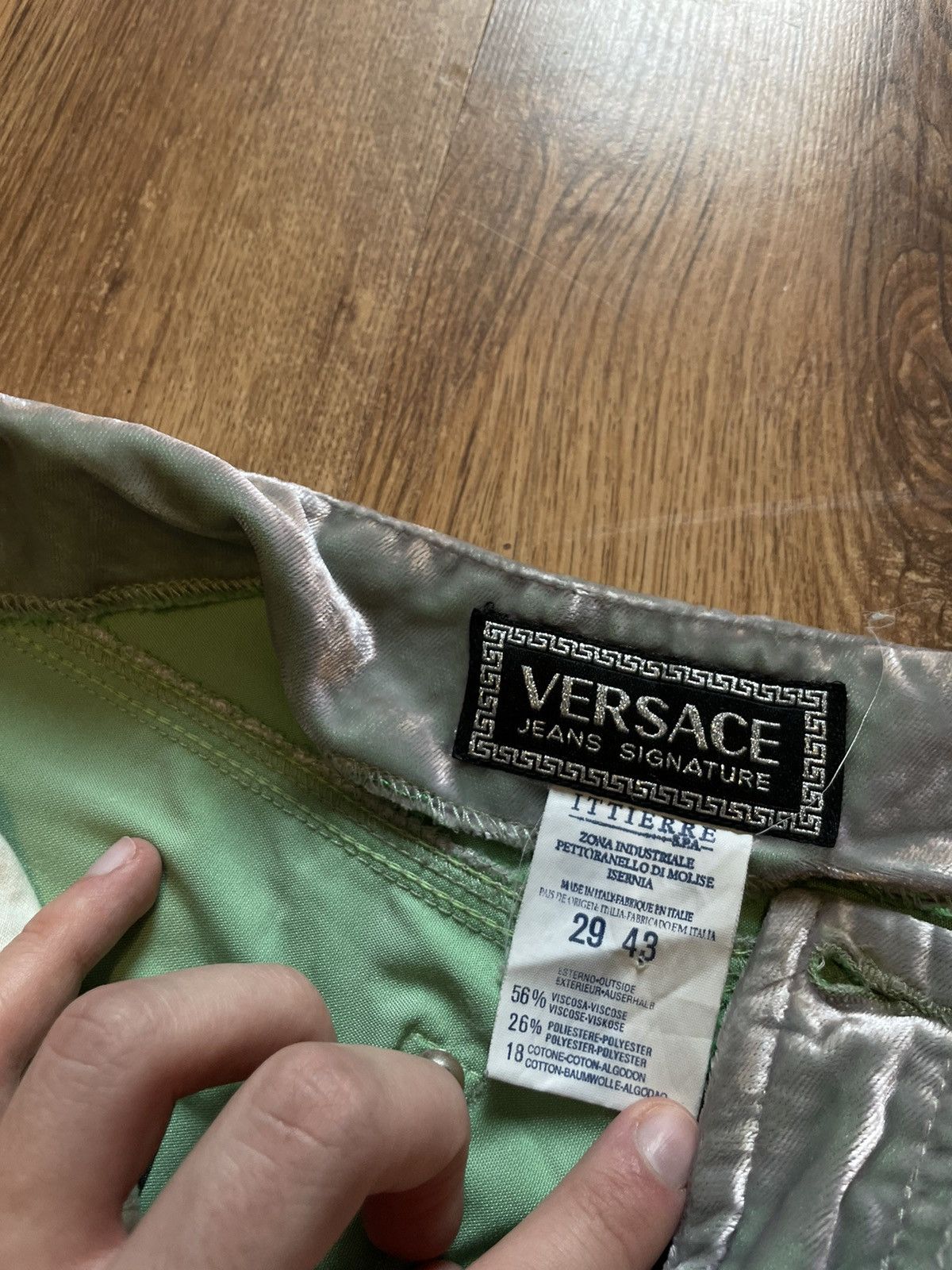 Vintage Versace drip shiny a’la velour pants unisex | Grailed