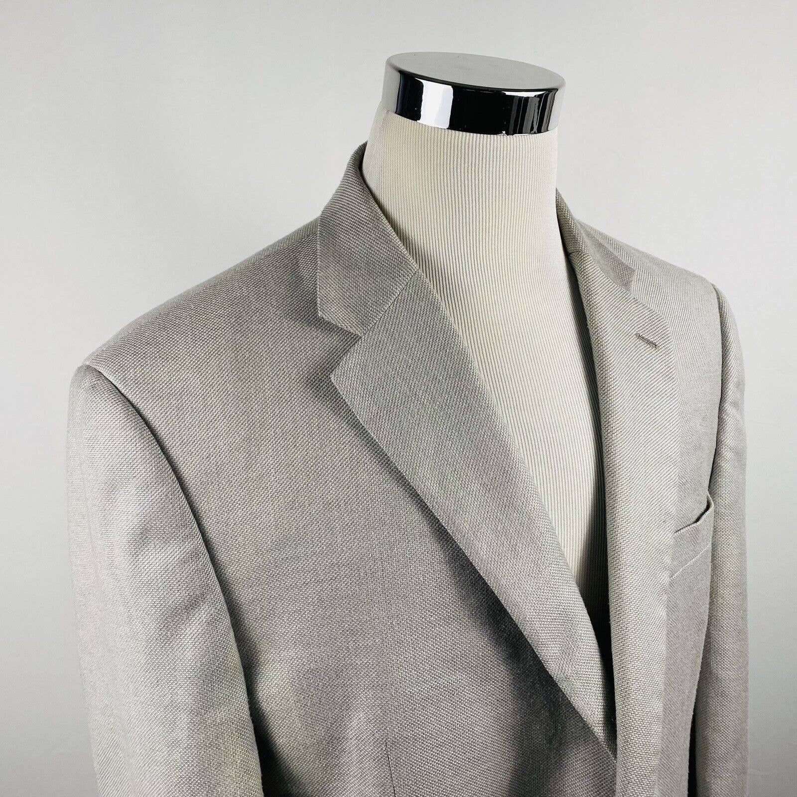 Chaps Chaps 46L Sport Coat Linen Blend Light Gray Two Button | Grailed