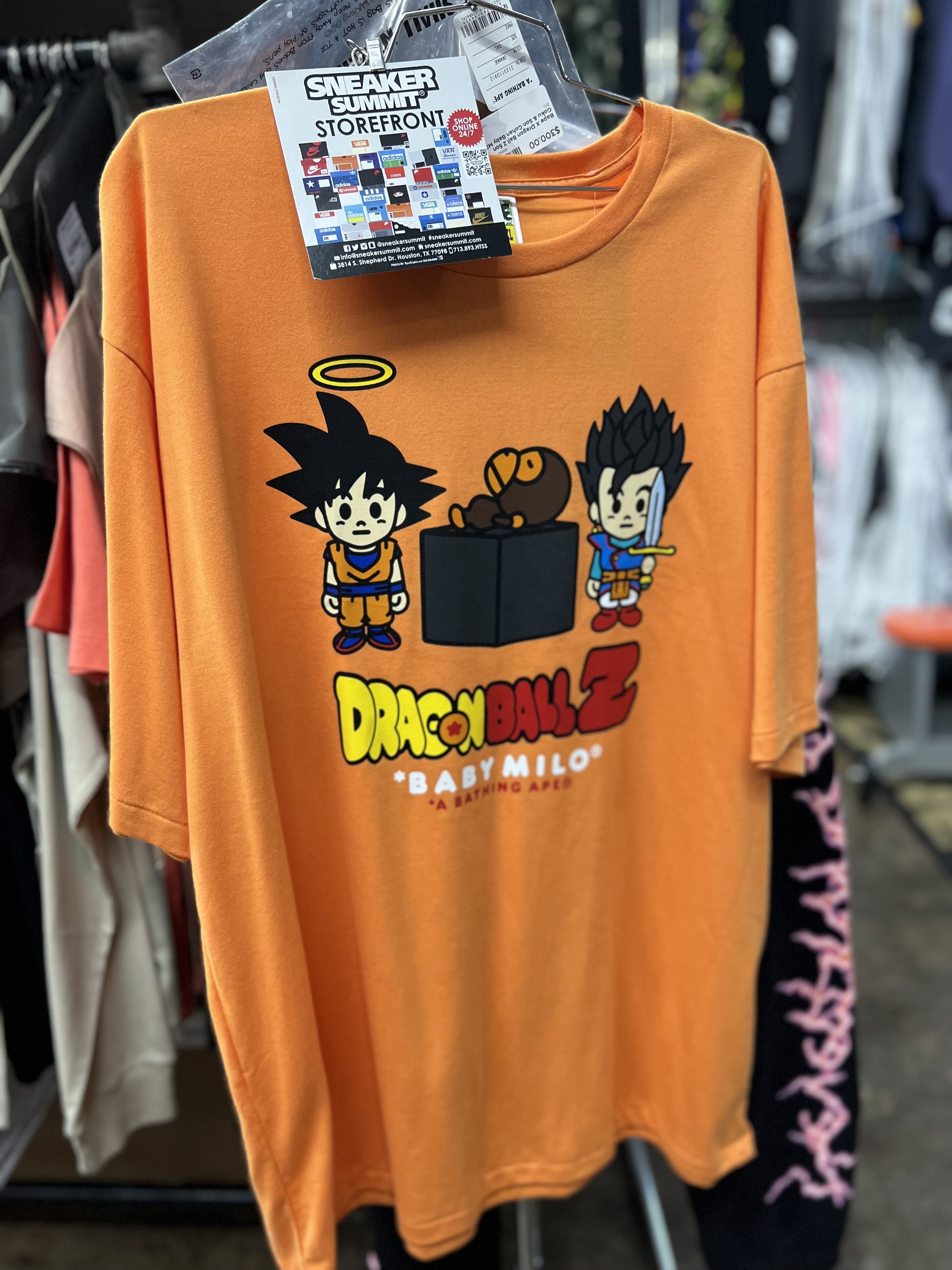 Bape Bape X Dragon Ball Z Son Goku & Son Gohan Milo Tee Orange | Grailed